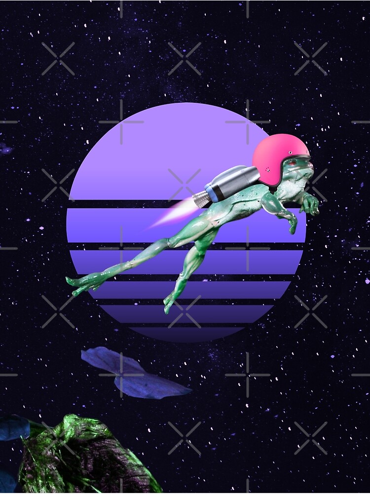 "Flying Frog with Rocket in Space Galaxy" Poster for Sale by ...