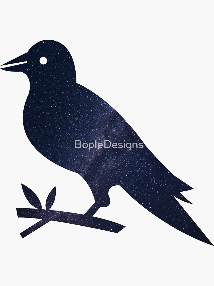 "Glowing Milky Way On Dark Sky Crow | Cute Crow" Sticker for Sale by ...