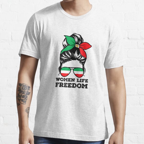 "Messy Bun Women Life Freedom Iran Zan Zendegi Azadi Lion Sun" T-shirt for Sale by Savannahglen ...