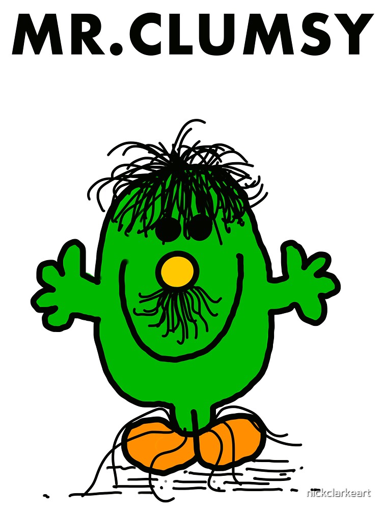 "Mr Clumsy from the Mr Men" Sticker for Sale by nickclarkeart | Redbubble