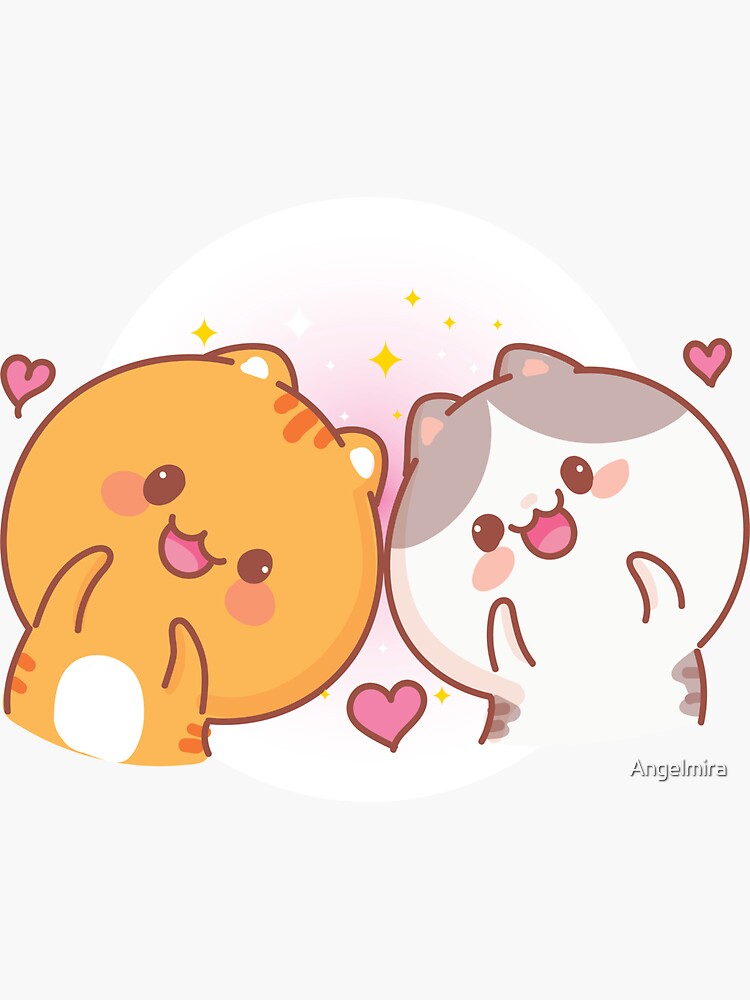 "cute cat in love" Sticker for Sale by Angelmira | Redbubble