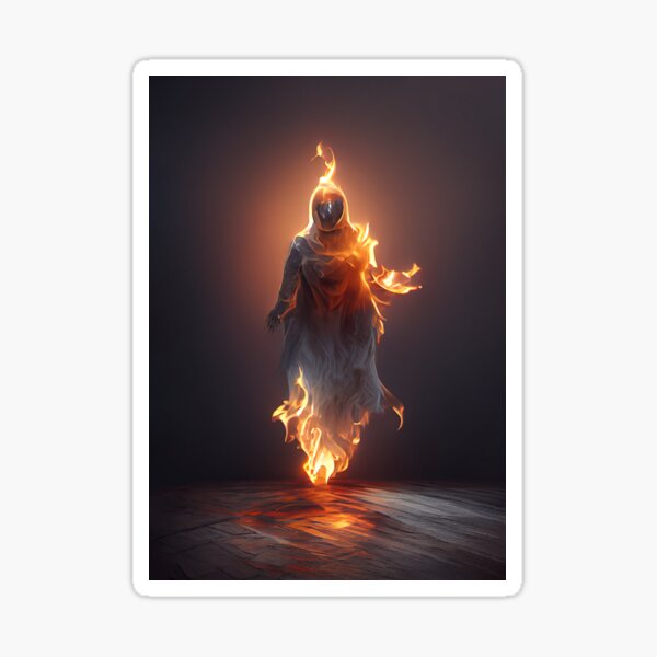 "Fire Ghoul" Sticker for Sale by MarkColeImaging | Redbubble