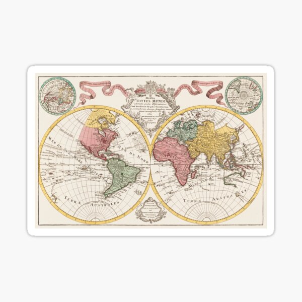 "Old Map of the World" Sticker for Sale by NoBellyKnot | Redbubble