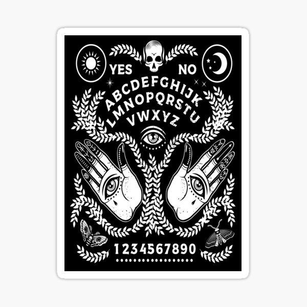 "Ouija Board Artwork" Sticker for Sale by nickclarkeart | Redbubble