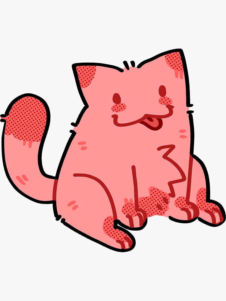 "Pink Cat" Sticker for Sale by MiaDoesStuff | Redbubble