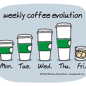 "weekly coffee evolution" Poster for Sale by WrongHands | Redbubble
