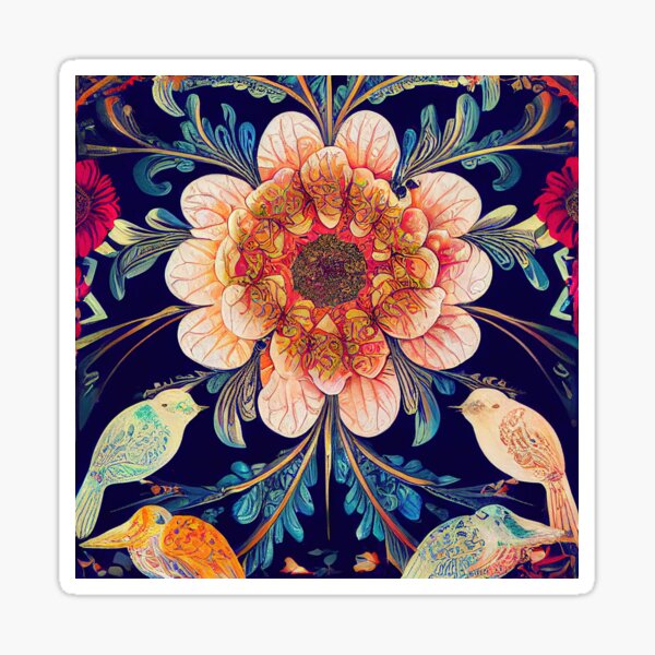 "Japanese Flower Vintage" Sticker for Sale by Alcaselzer | Redbubble