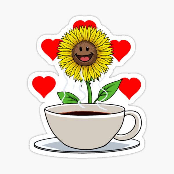 "Good Morning coffee breakfast Sunflower caffeine" Sticker for Sale by ...