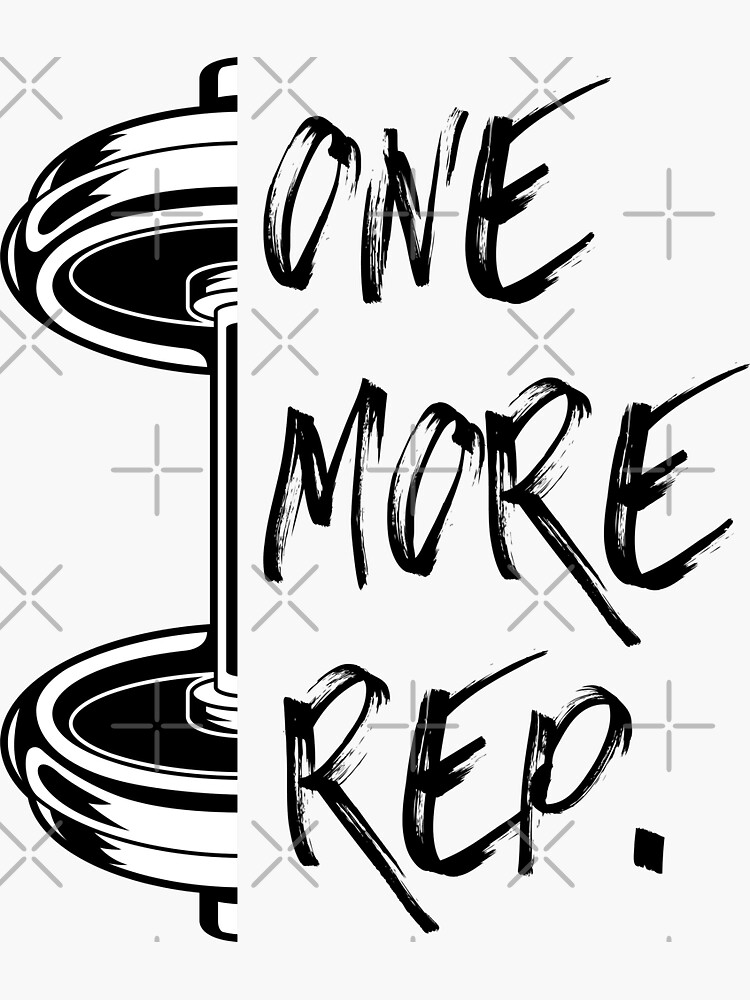 "One more rep | funny gym" Sticker for Sale by moe-design-s | Redbubble