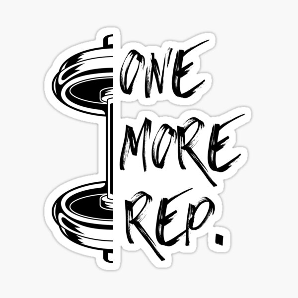 "One more rep | funny gym" Sticker for Sale by moe-design-s | Redbubble