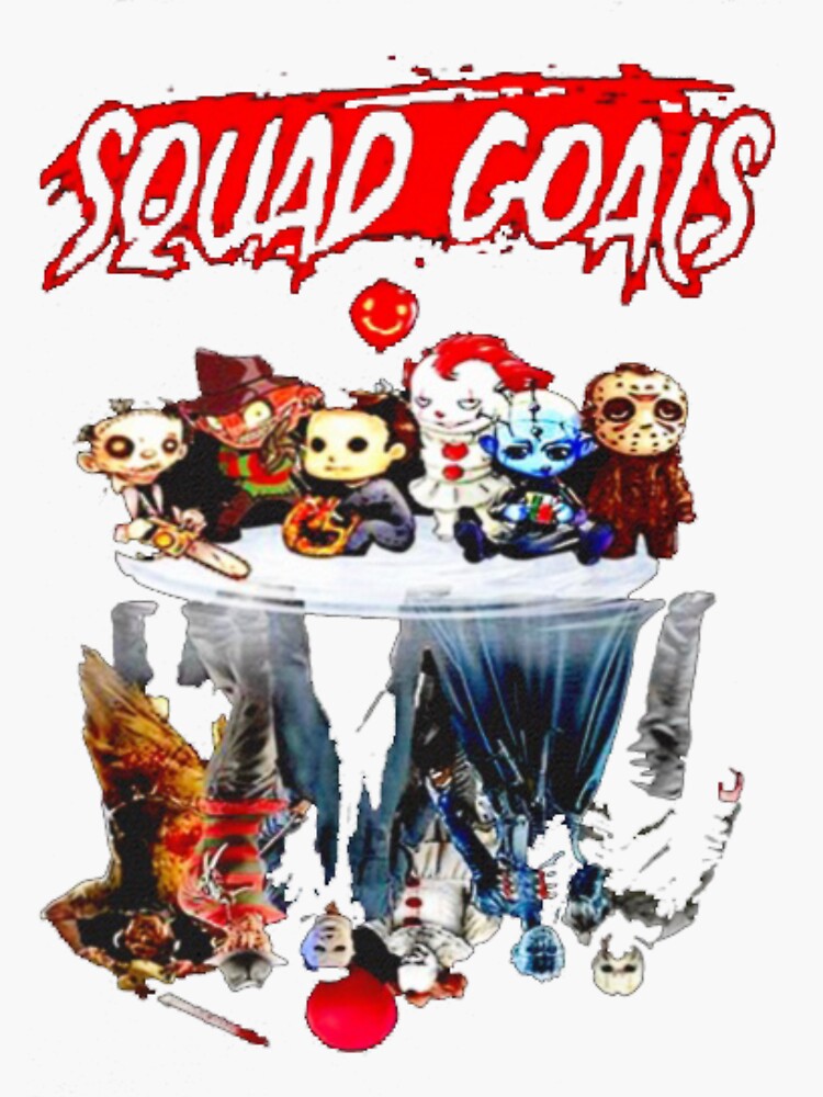 "horror movies characters squad goals water reflection " Sticker for ...