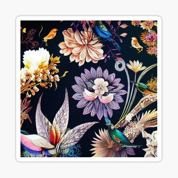 "Japanese Flower Vintage" Sticker for Sale by Alcaselzer | Redbubble