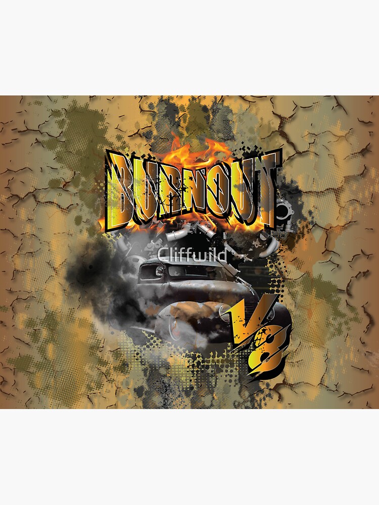 "Burnout V8 Muscle Cars Hot Rods" Sticker for Sale by Cliffwild | Redbubble