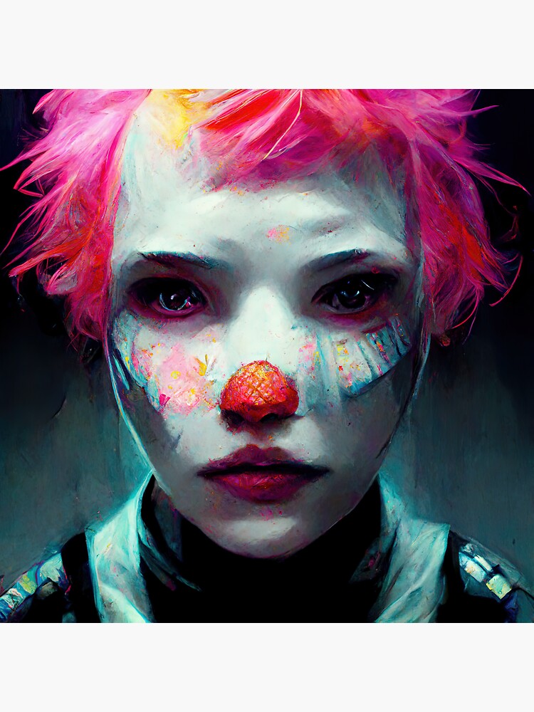 "Cyberpunk Clown" Sticker for Sale by ArtBySpooky | Redbubble