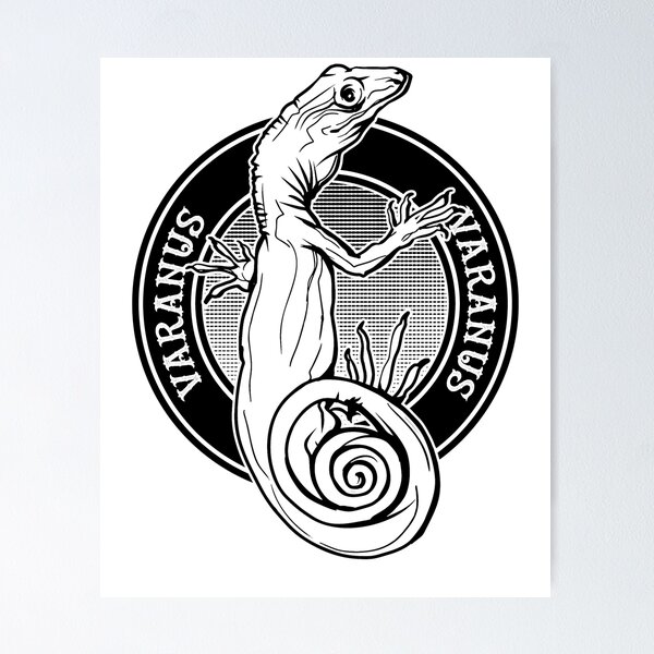"Monitor Lizard Tattoo Reptile Varanus" Poster for Sale by JRRTs ...