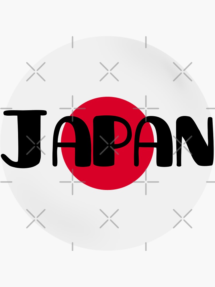 "Japan Text with National Flag" Sticker for Sale by PongPete | Redbubble