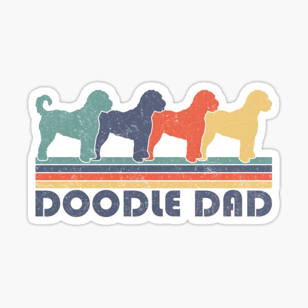 "Doodle Dad- Retro Doodle Daddy - Goldendoodle Owner" Sticker for Sale ...