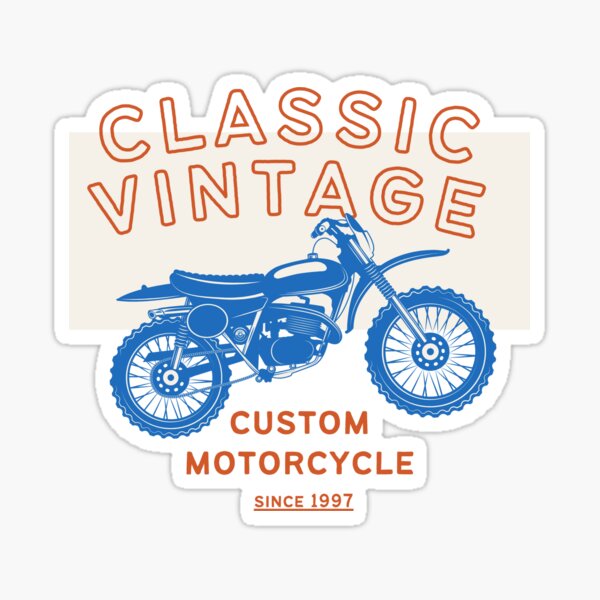 "Blue and Red Simple Illustration Motorcycle Custom Garage Club ...