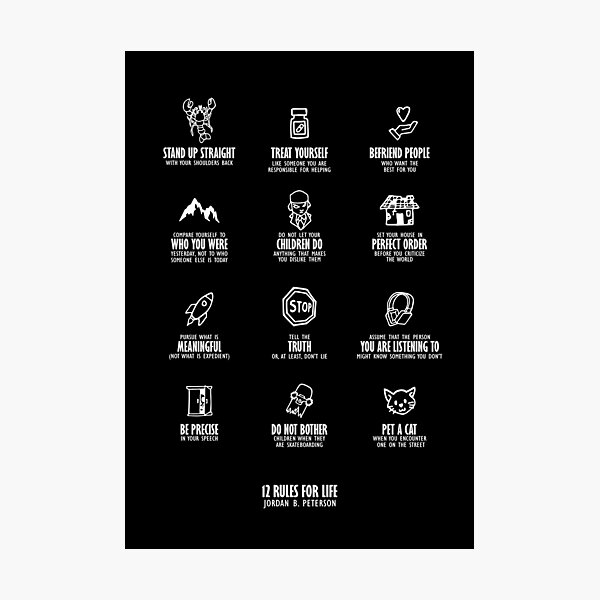 "Rules for life - Jordan B. Peterson" Photographic Print for Sale by TKsuited | Redbubble