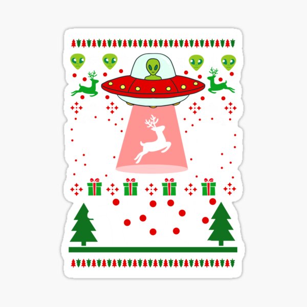 "UFO Loch Ness Bigfoot Alien Ugly Christmas" Sticker for Sale by ...