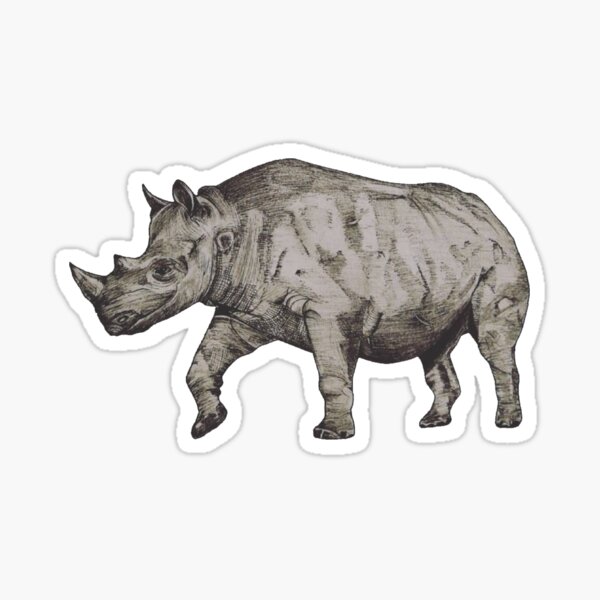 "rhino" Sticker for Sale by infracuortattoo | Redbubble