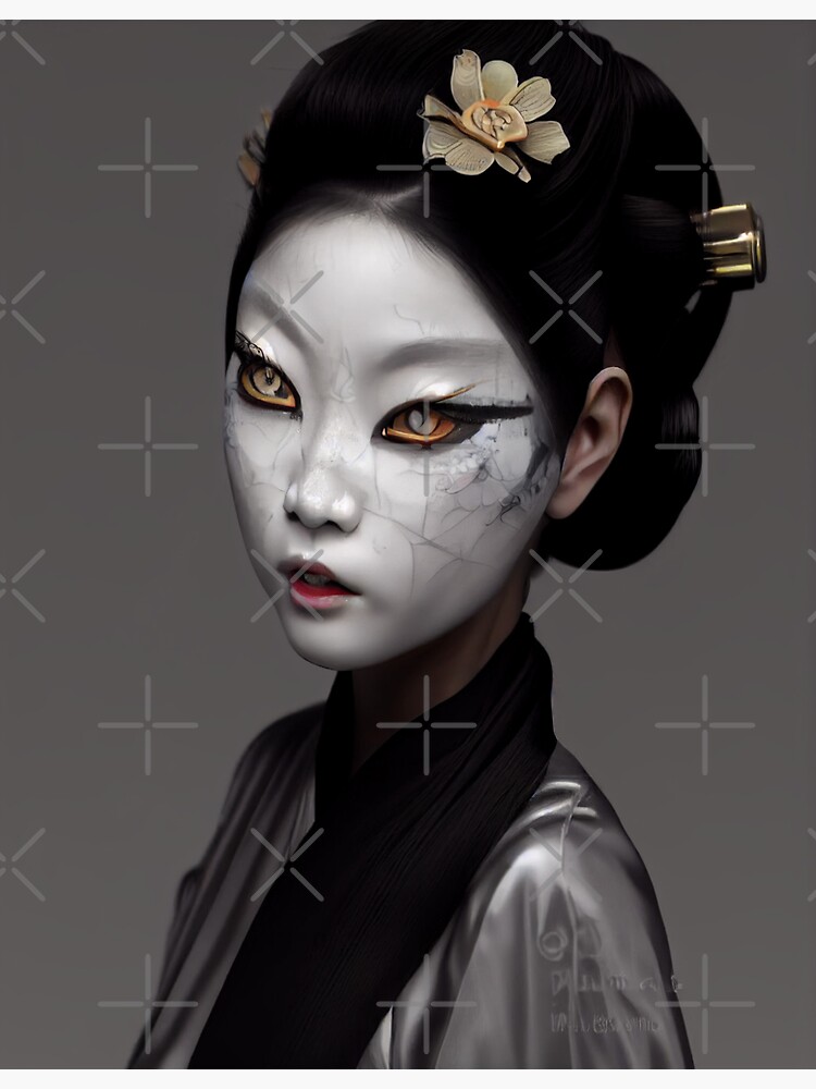 "Geisha hybrid blue eyes" Sticker for Sale by Mya-M-ai | Redbubble