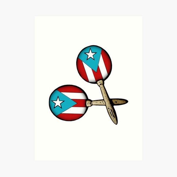 "Puerto Rican Flag Traditional Instrument Maracas" Art Print for Sale ...