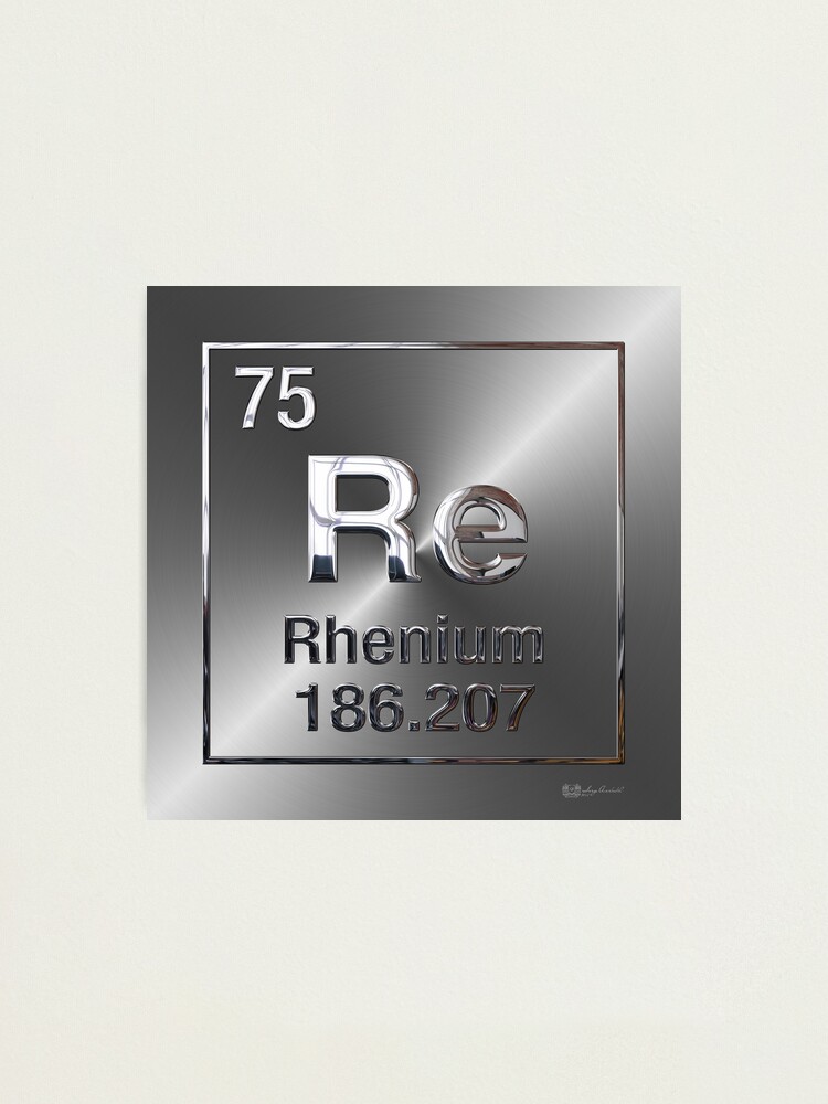 Lámina fotográfica «Tabla periódica de elementos: renio (Re)» de ...