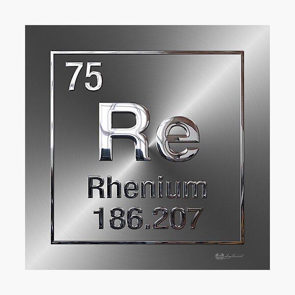 Lámina fotográfica «Tabla periódica de elementos: renio (Re)» de ...