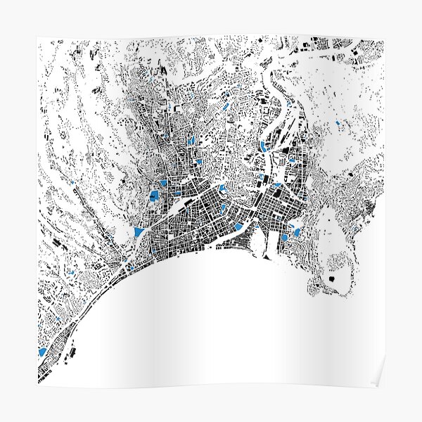 "Map of Nice with its schools in colour" Poster for Sale by jean ...