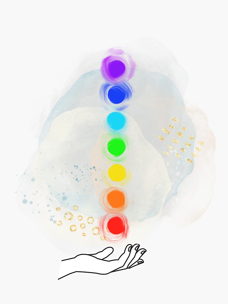 "Hand of Alignment Grey - (Chakras) " Sticker for Sale by MindedInc ...