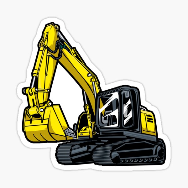 "excavator bulldozer" Sticker for Sale by AutoDesignWerks | Redbubble
