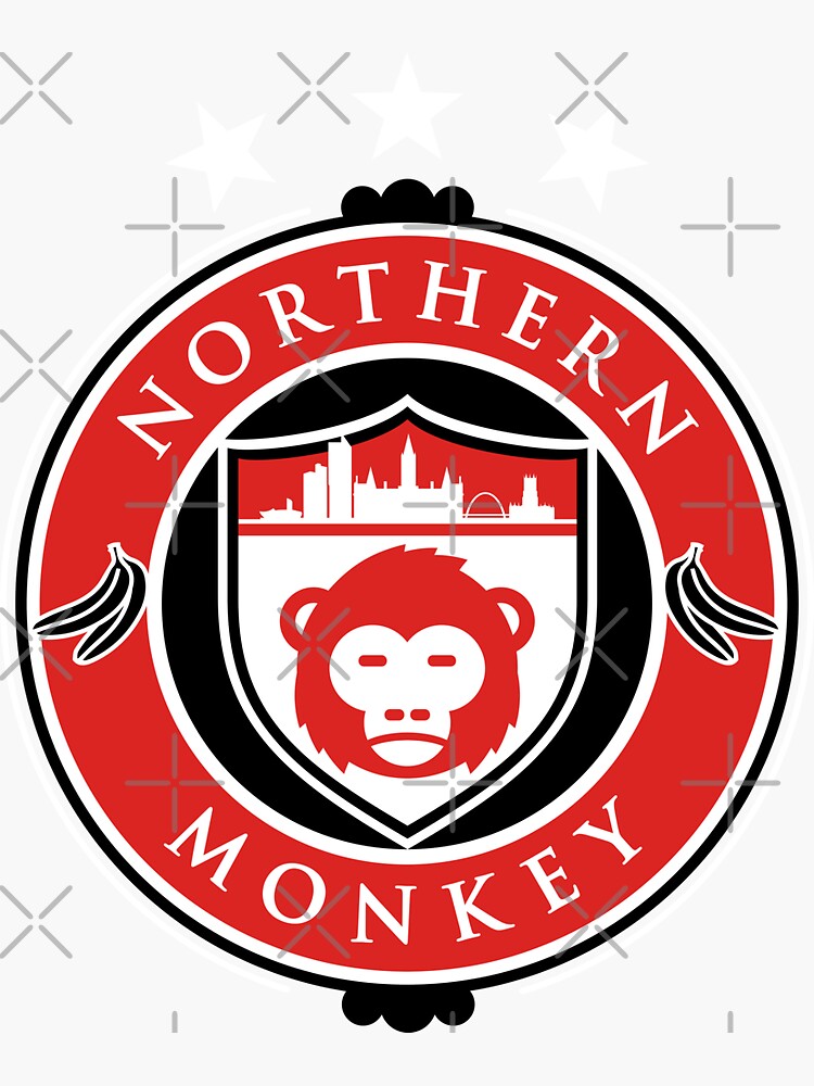 "Northern Monkey United" Sticker for Sale by TraceTheFace | Redbubble