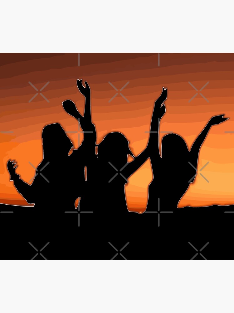 "BFF Best Friends Forever Sunset Party Silhouette Girls" Sticker for ...