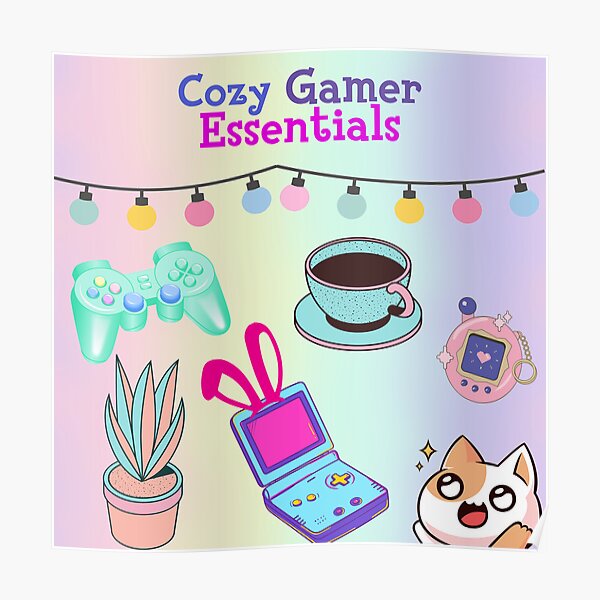 "Cozy Gamer Essentials" Poster for Sale by FairyScientist | Redbubble