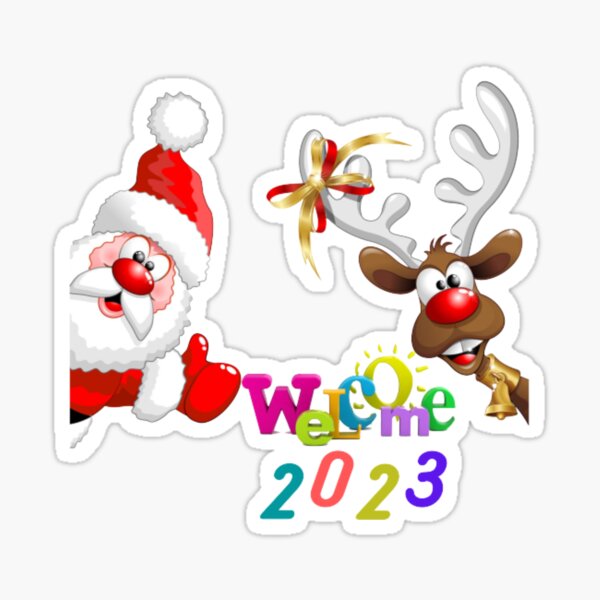 "welcome 2023" Sticker for Sale by kawtardesigns | Redbubble
