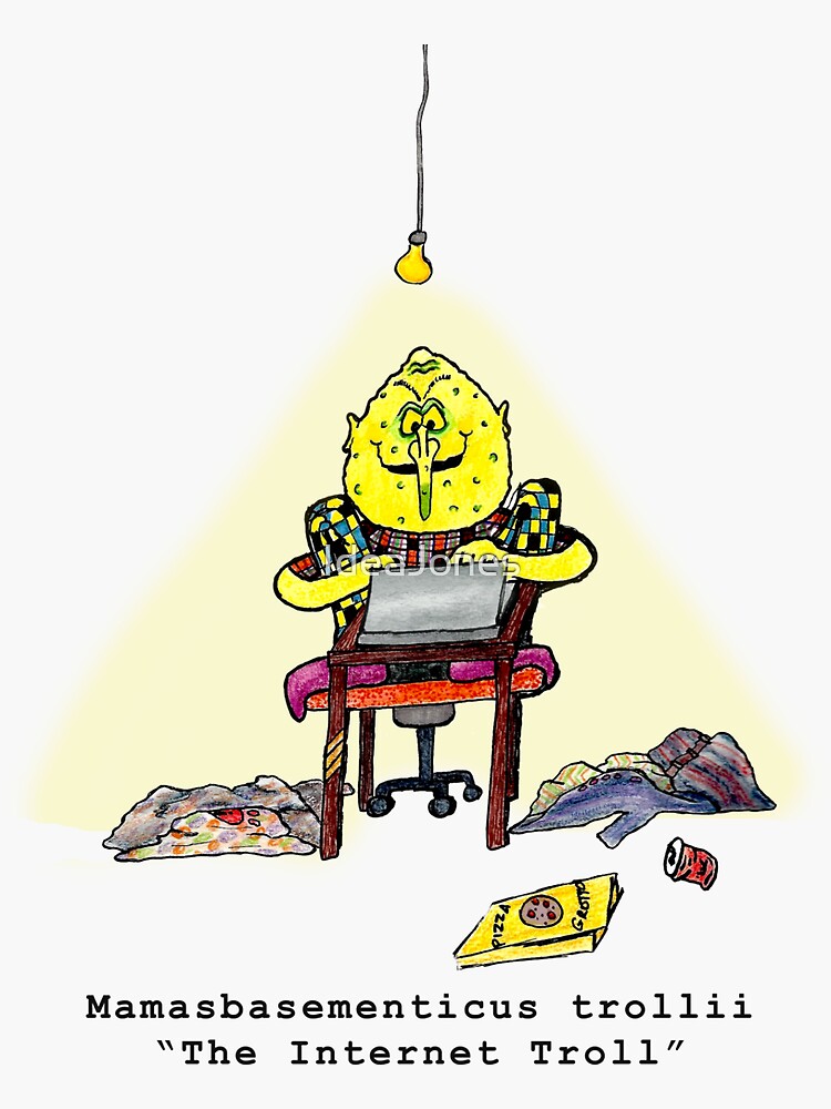 "Modern Mythical Monsters -- The Internet Troll, One Dim Bulb" Sticker ...