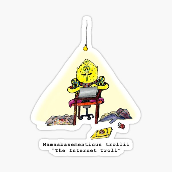 "Modern Mythical Monsters -- The Internet Troll, One Dim Bulb" Sticker ...