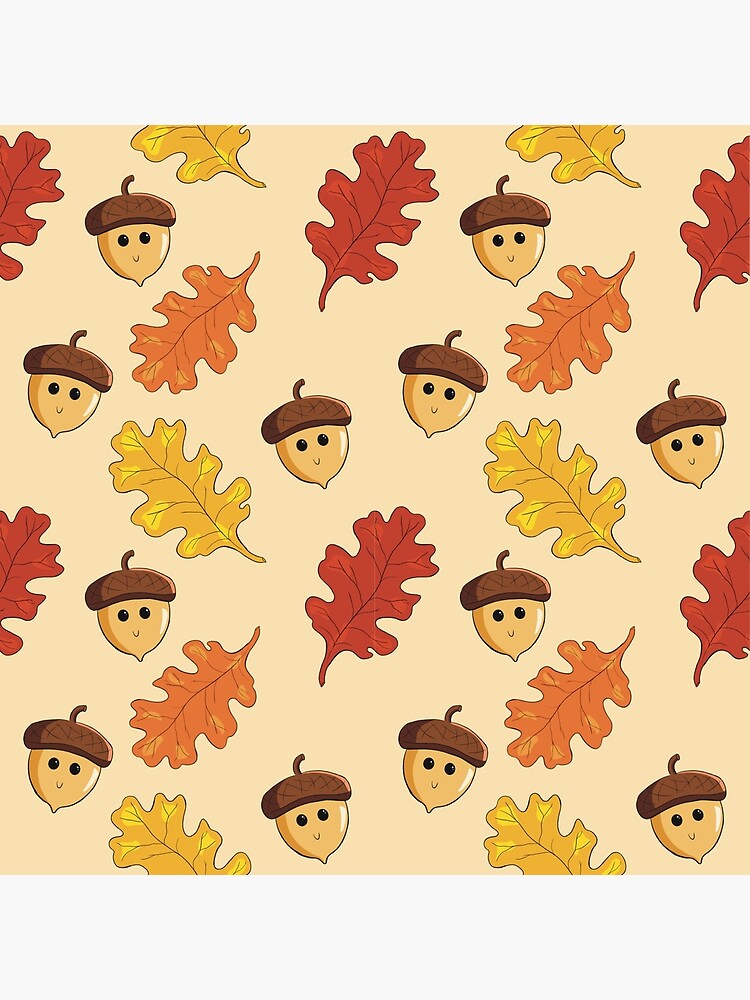 "Happy Acorn Pattern - light brown" Poster for Sale by allisonmjarvis ...