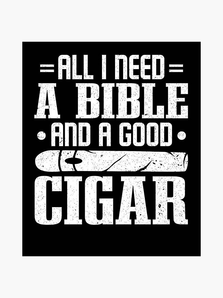 "Cigar and Bible Night" Sticker for Sale by 1-64UMT | Redbubble