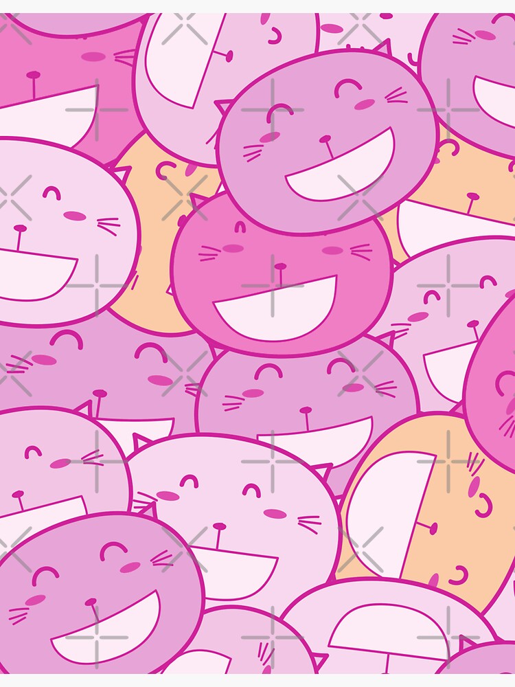 "Shades Of Purple Smiling Cat Faces" Sticker for Sale by fluffyPawpet ...
