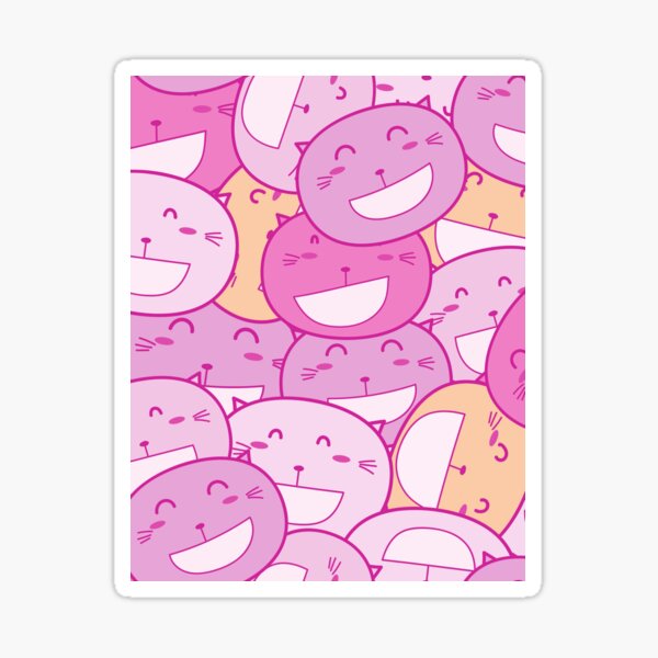 "Shades Of Purple Smiling Cat Faces" Sticker for Sale by fluffyPawpet ...