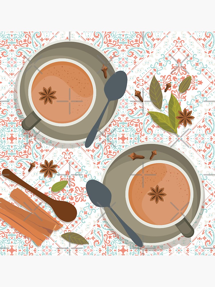 "Masala Chai Wall Art" Sticker for Sale by SurfolioPrints | Redbubble