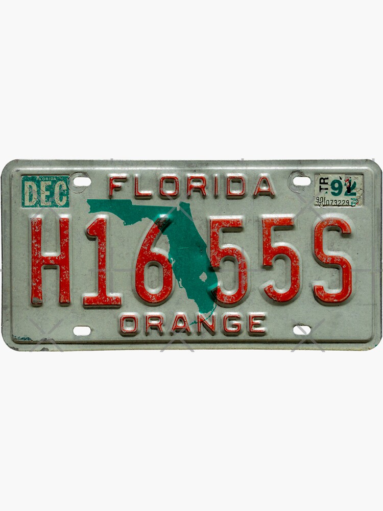 "Florida Orange County Plate" Sticker for Sale by Enzwell | Redbubble