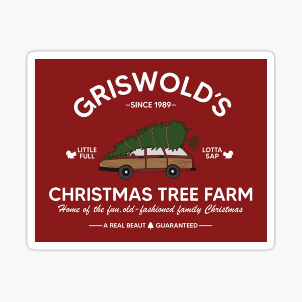 "Red Vintage Farm Fresh Trees Christmas Vacation" Sticker for Sale by ...