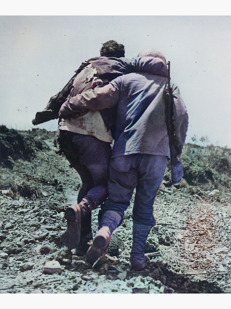 "world war 2: two soldier colorized " Sticker for Sale by HelloDue ...