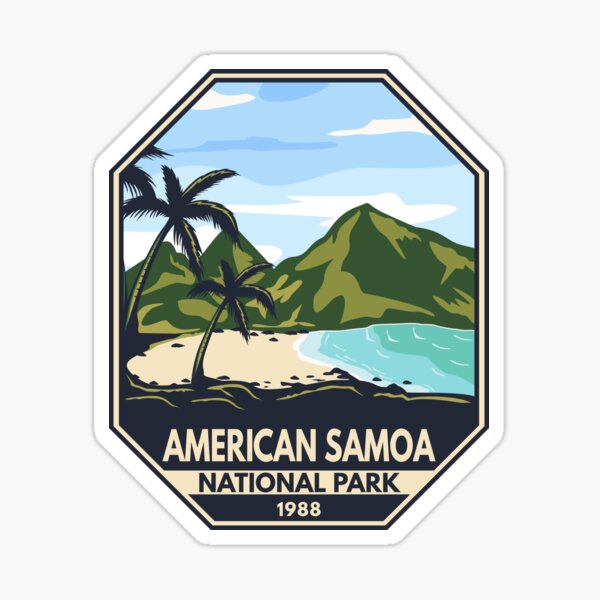 "American Samoa National Park Retro Emblem" Sticker for Sale by ...