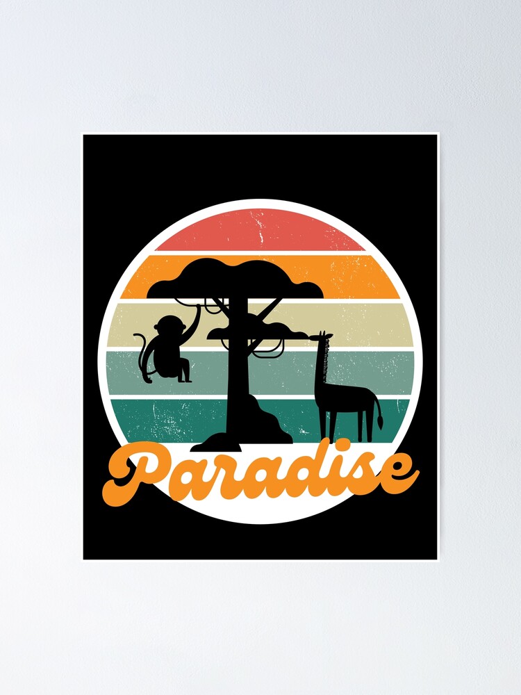"vintage retro sunset art of zoo" Poster for Sale by OlgaBDesign ...