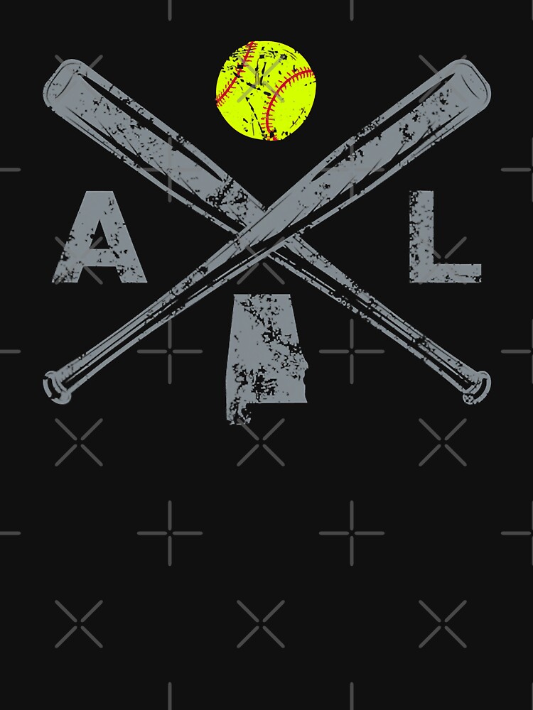 "Alabama Softball Bats & Ball Retro Style Softball Player" T-shirt for ...