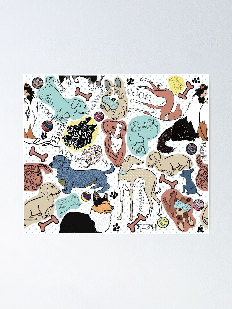 "Bark Bark Woof - Furry Friends" Poster for Sale by Salzanos | Redbubble
